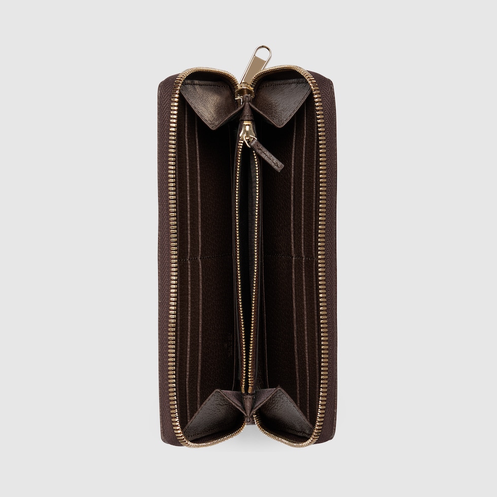 Ophidia zip around wallet in beige and brown GG Supreme | GUCCI® US