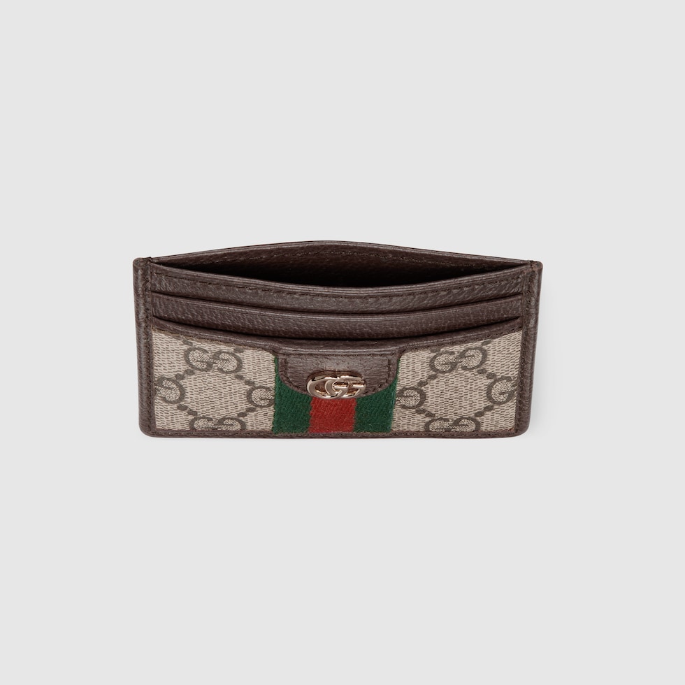 Ophidia card case in beige and brown GG Supreme | GUCCI® AE