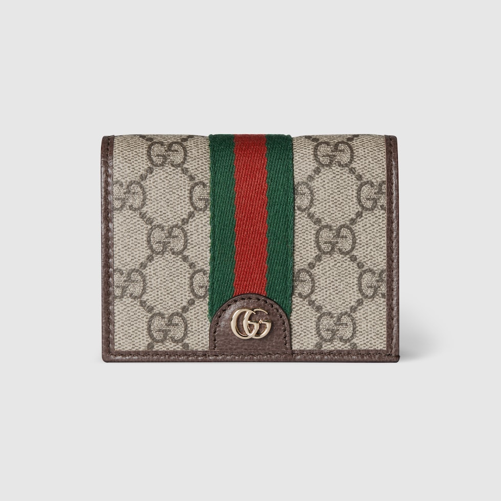Ophidia small wallet in beige and brown GG Supreme | GUCCI® US