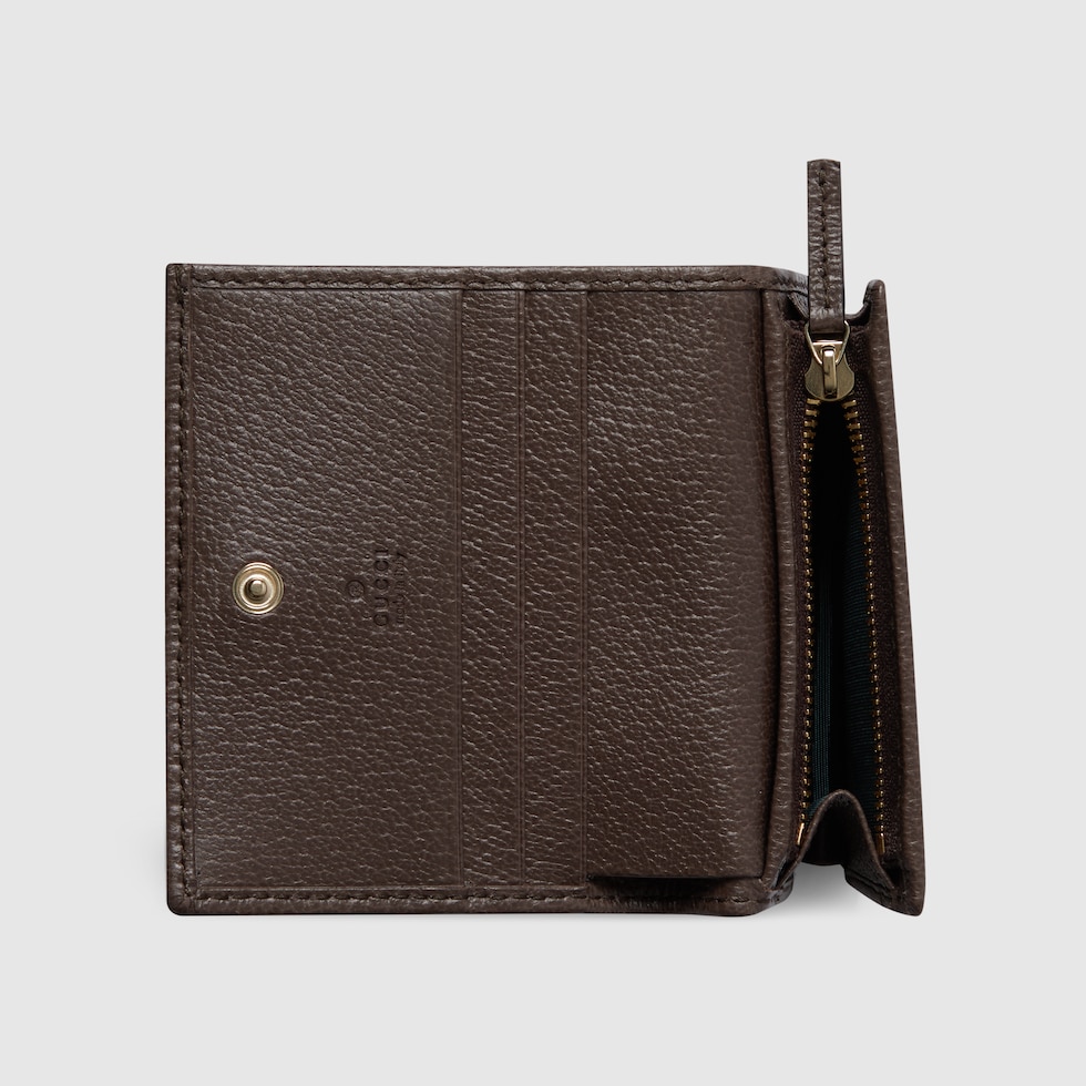 Ophidia small wallet in beige and brown GG Supreme | GUCCI® US
