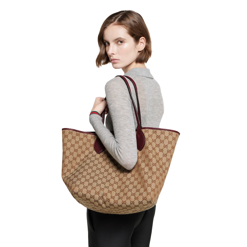 Gucci Totissima large reversible tote bag in Rosso Ancora red leather | GUCCI® US