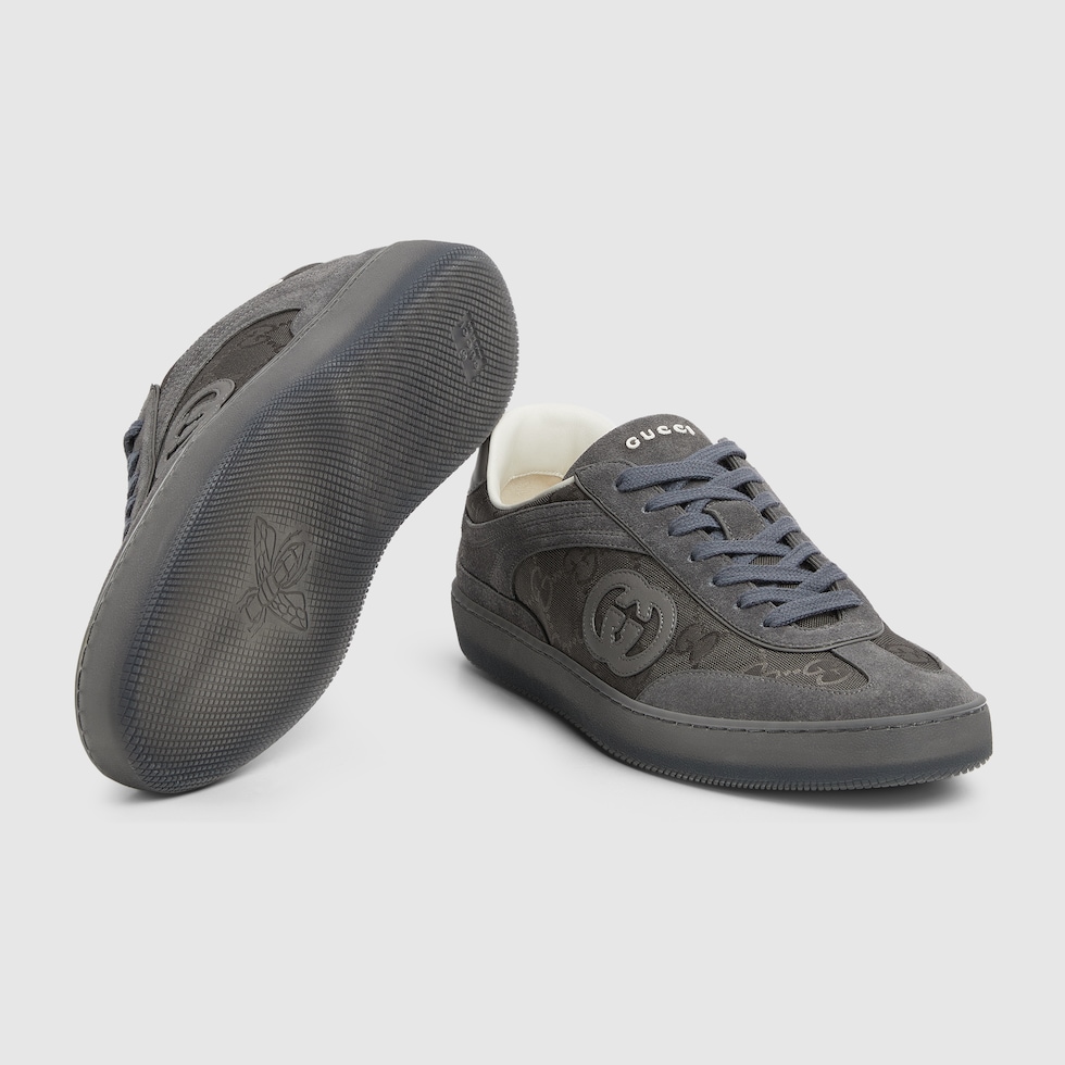 Men's G75 sneaker in grey suede | GUCCI® US
