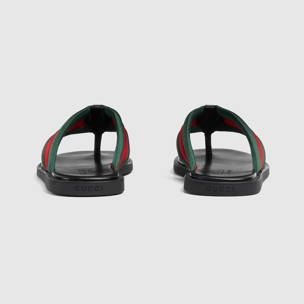 Sandalia con correa con GG entrelazada para hombre en nylon verde y ...