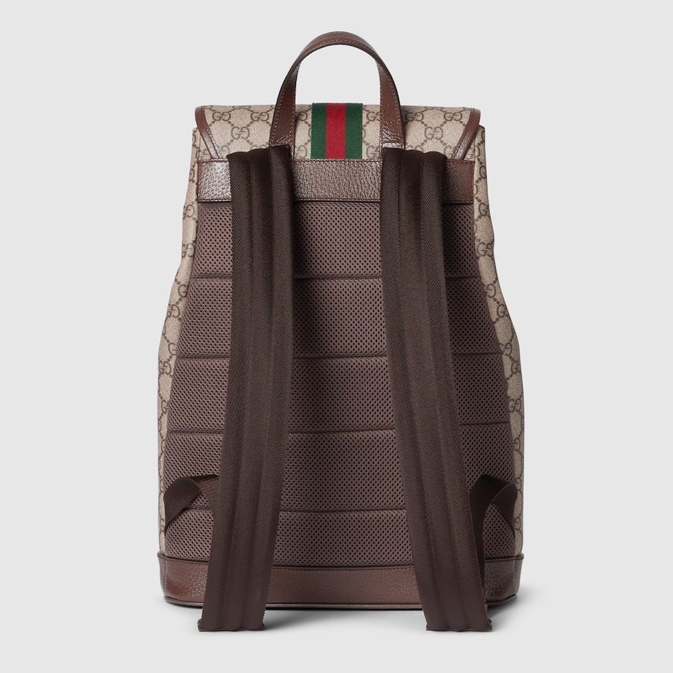 Ophidia small backpack in beige and dark brown fabric | GUCCI® AU