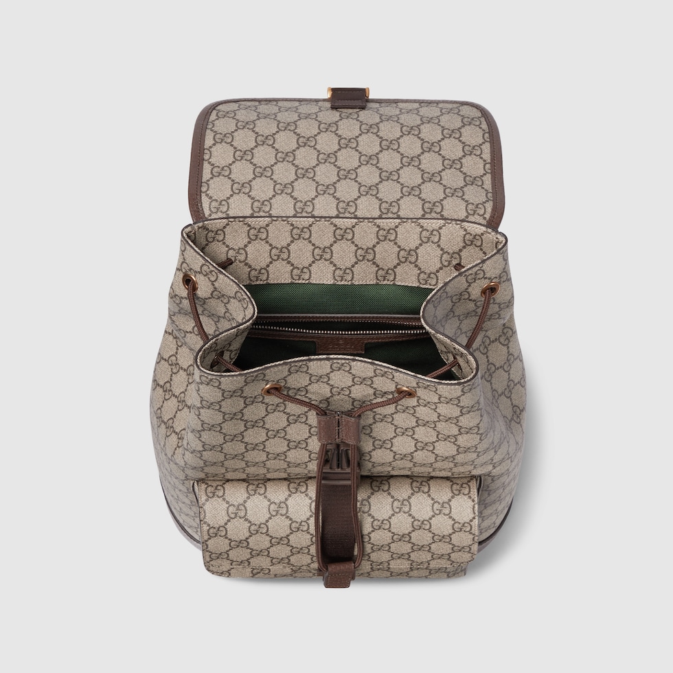 Ophidia small backpack in beige and dark brown fabric | GUCCI® AU