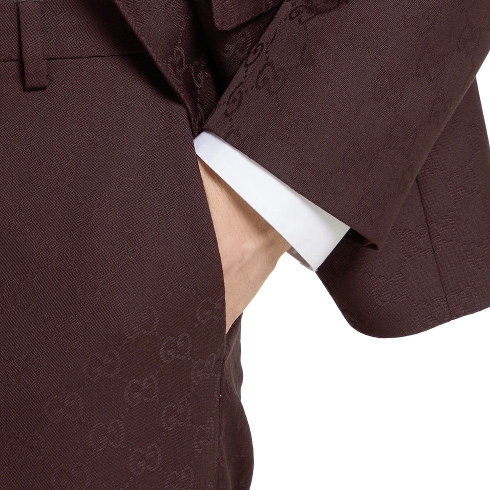 GG wool jacquard suit in dark burgundy | GUCCI® UK