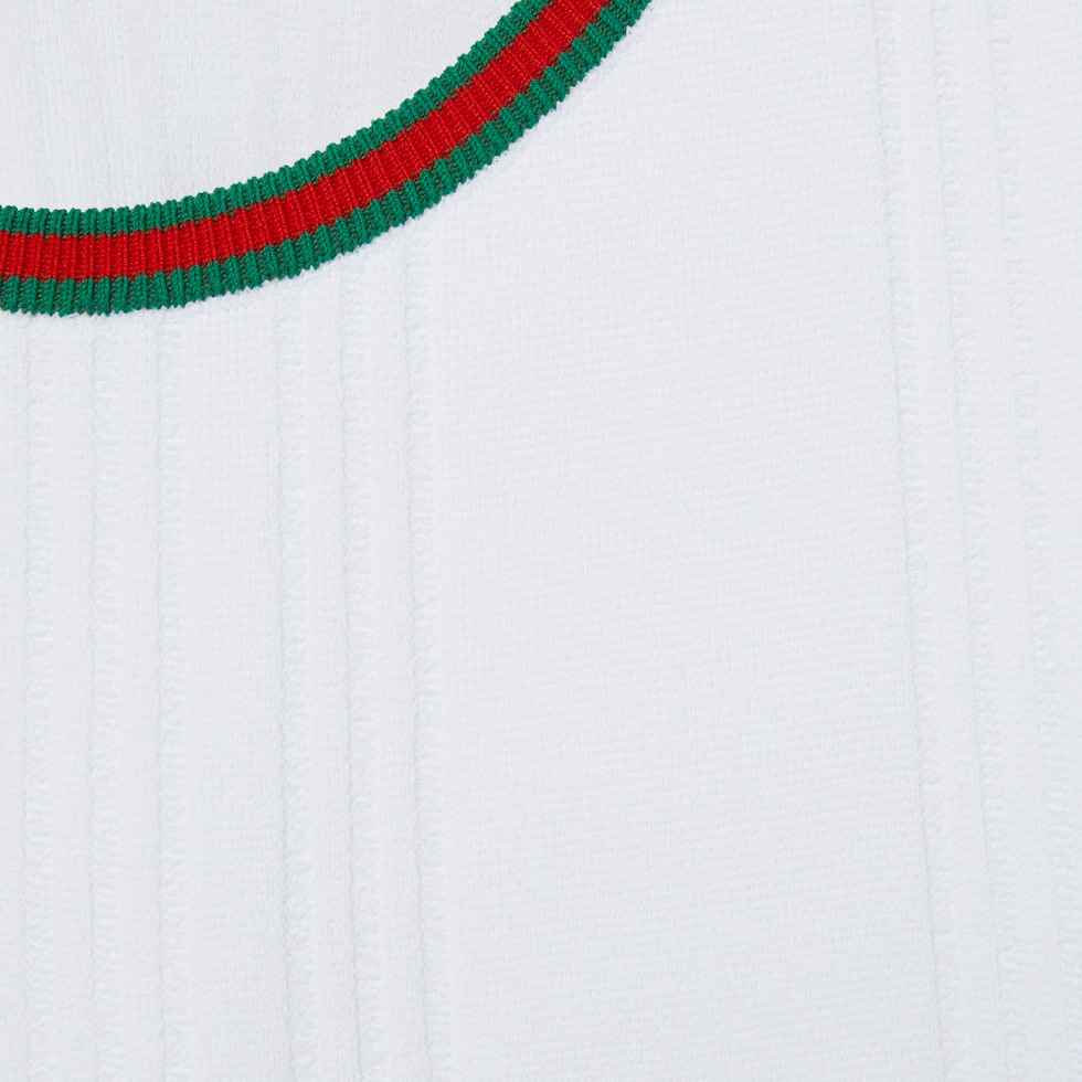 Dress with Web trim in white | GUCCI® US