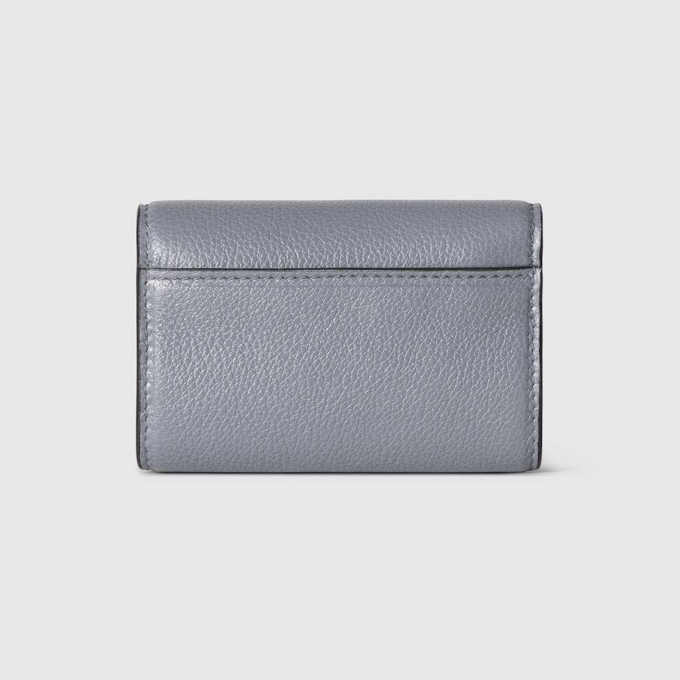 Gucci Softbit card case in grey leather | GUCCI® AE