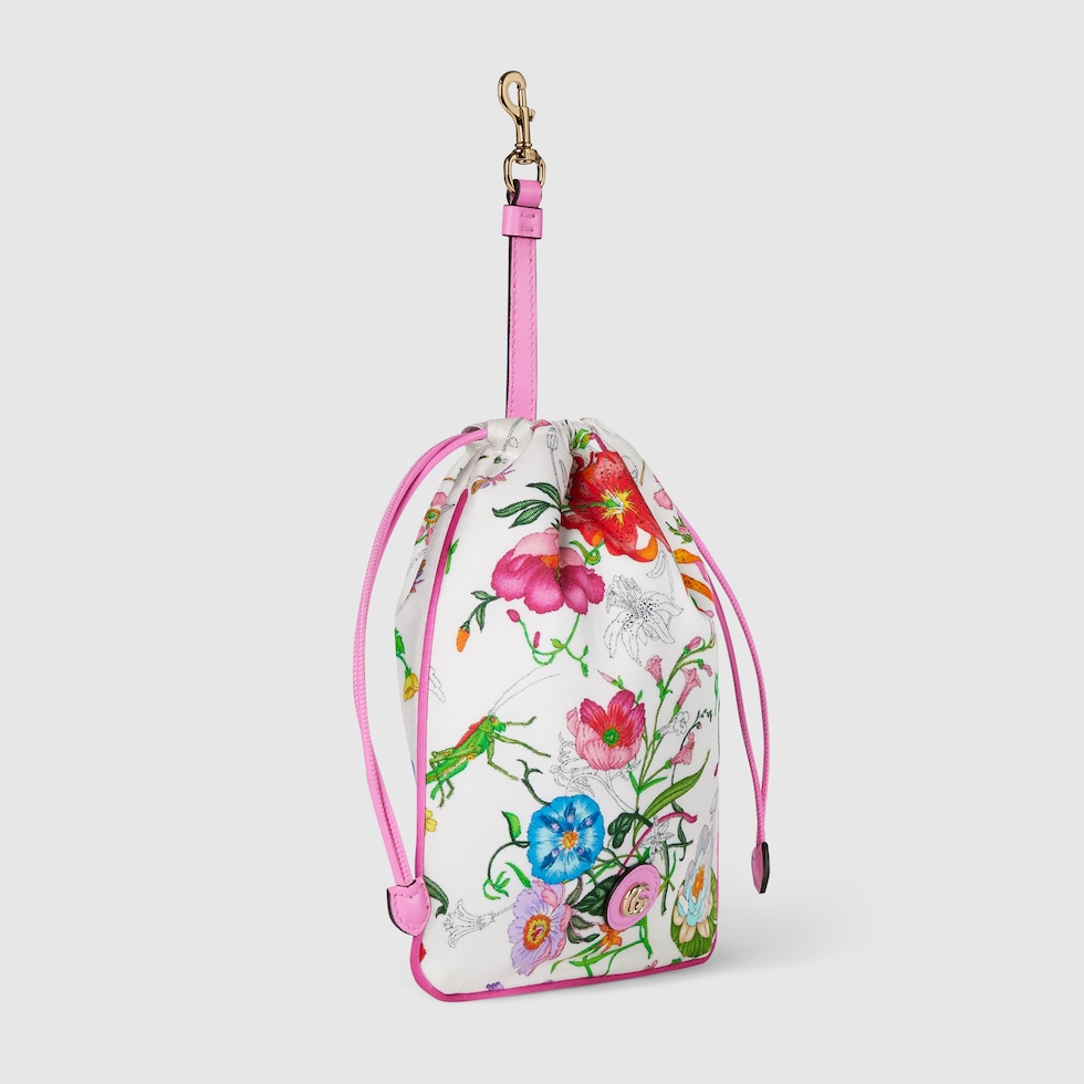 Gucci Minuet pouch charm in multicolor print silk | GUCCI® US