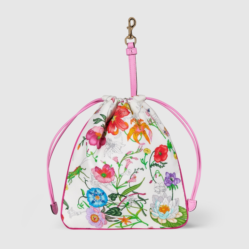 Charm pouch Gucci Minuet in seta con stampa multicolore | GUCCI® Italia