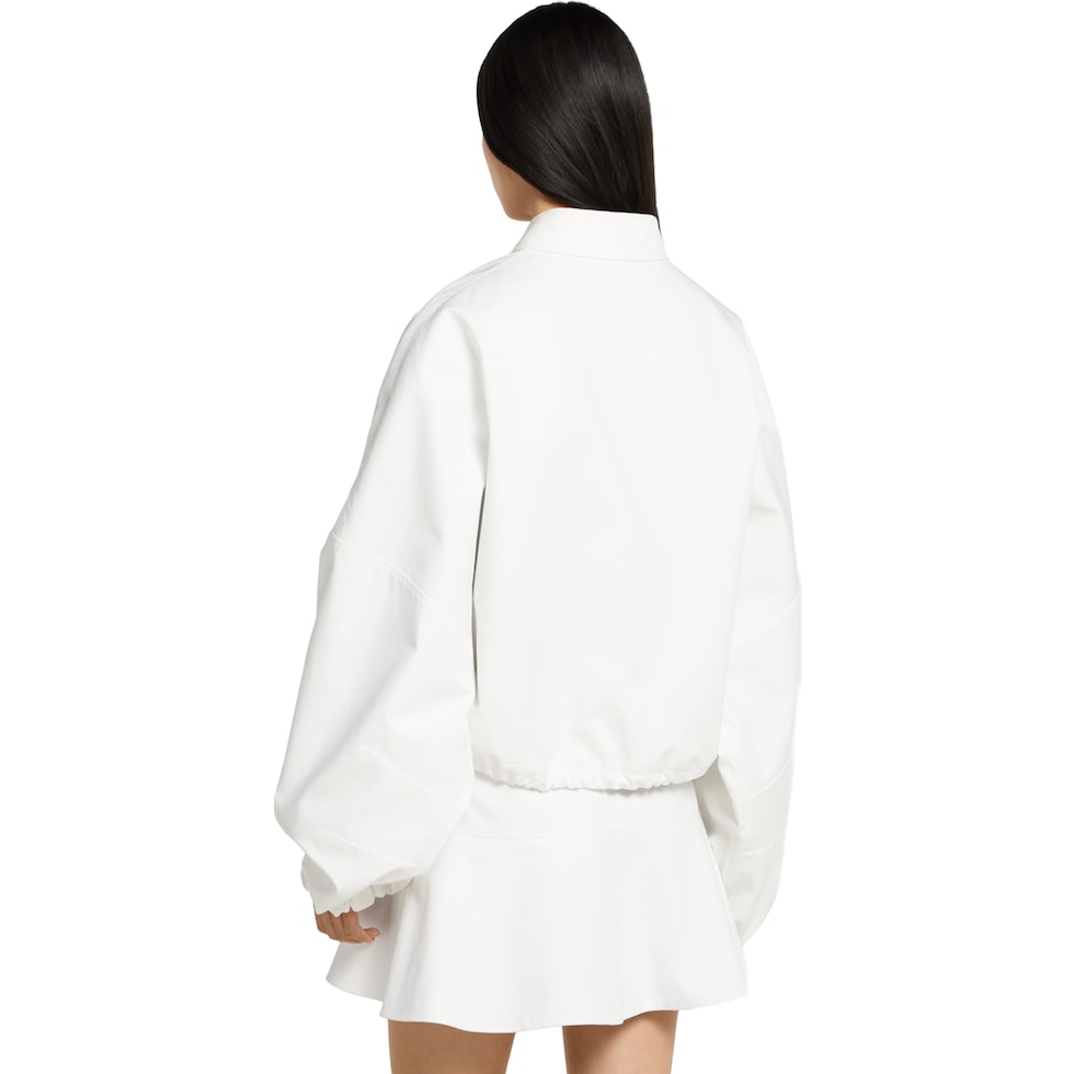 Cotton canvas jacket with patch in off white | GUCCI® US