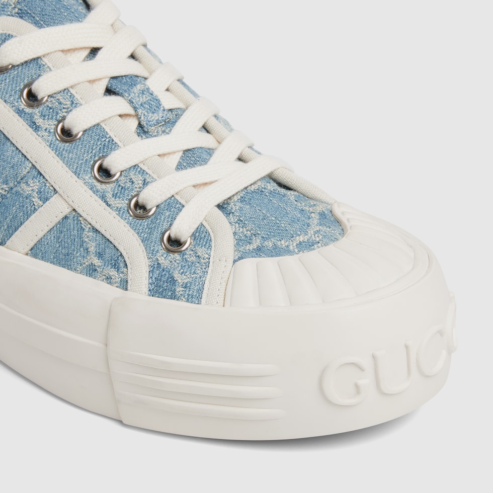 Women's chunky sneaker in light blue denim | GUCCI® CA
