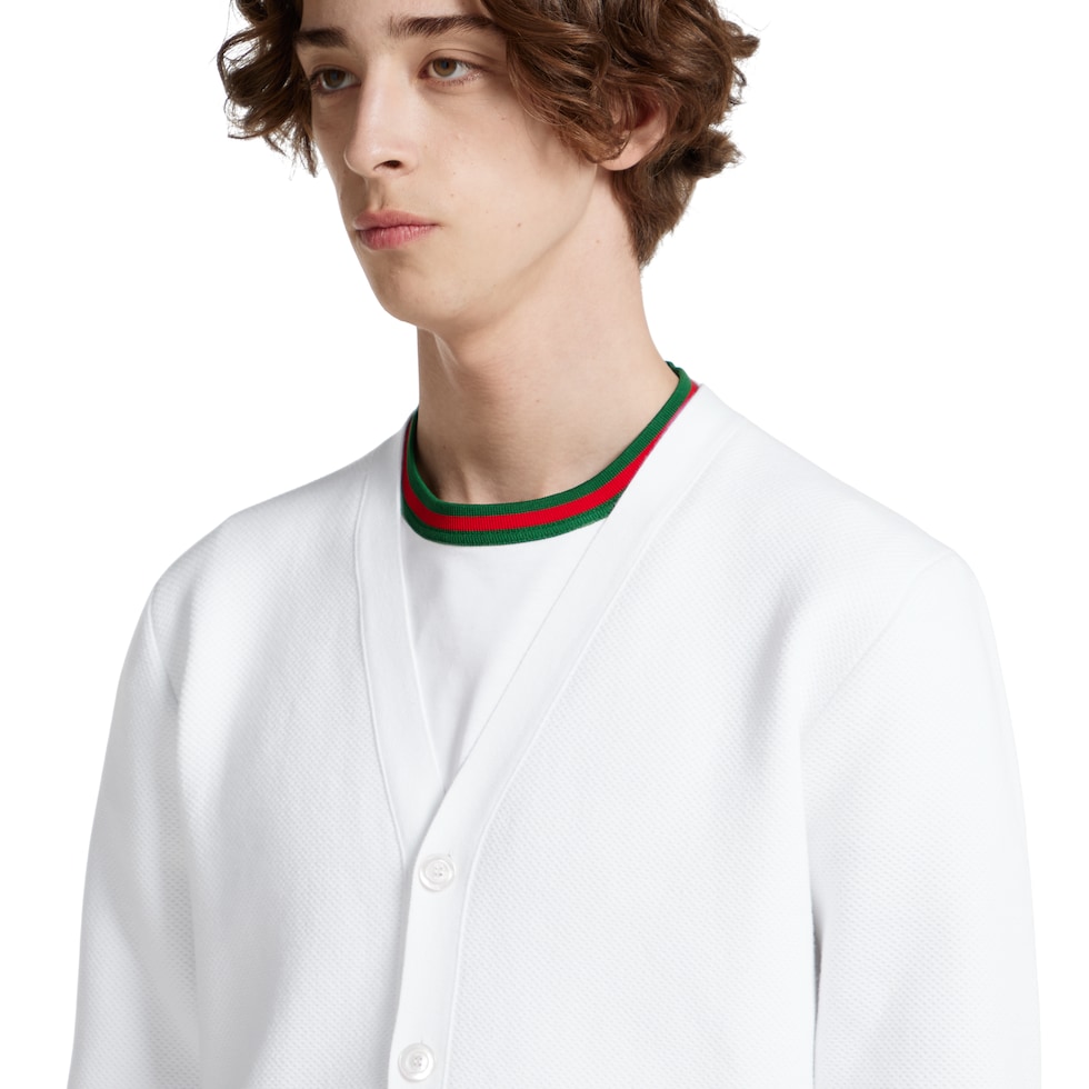 Cotton jersey T-shirt with embroidery in white | GUCCI® US
