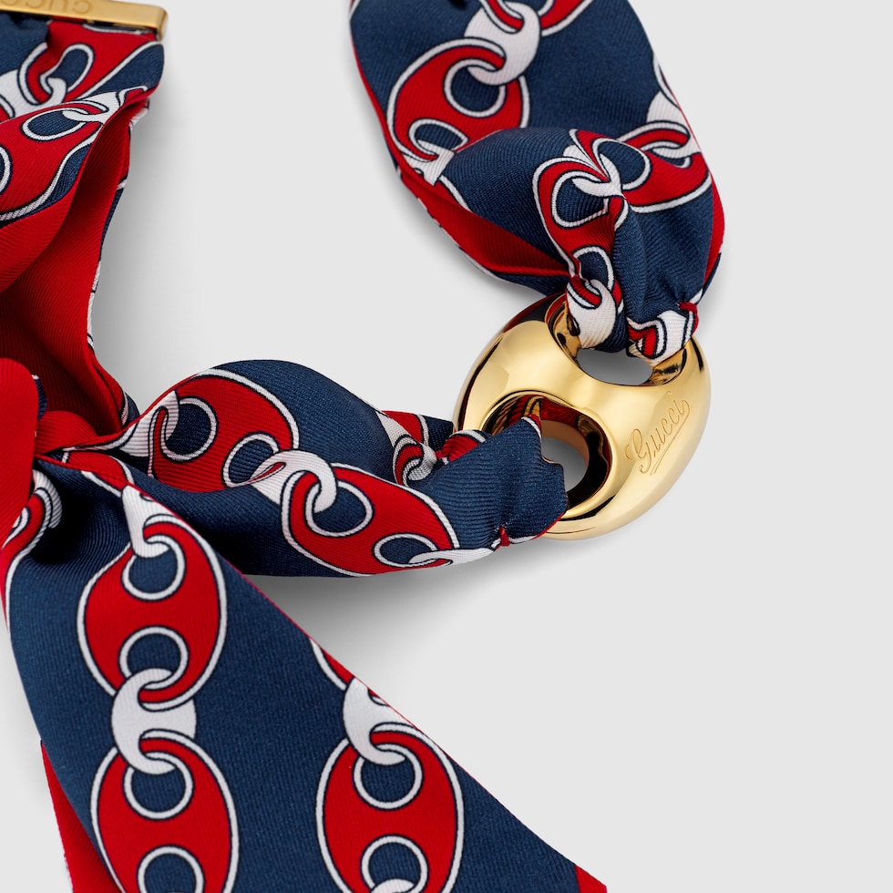 Collier en soie Gucci Marina Chain en laiton couleur or jaune | GUCCI® FR