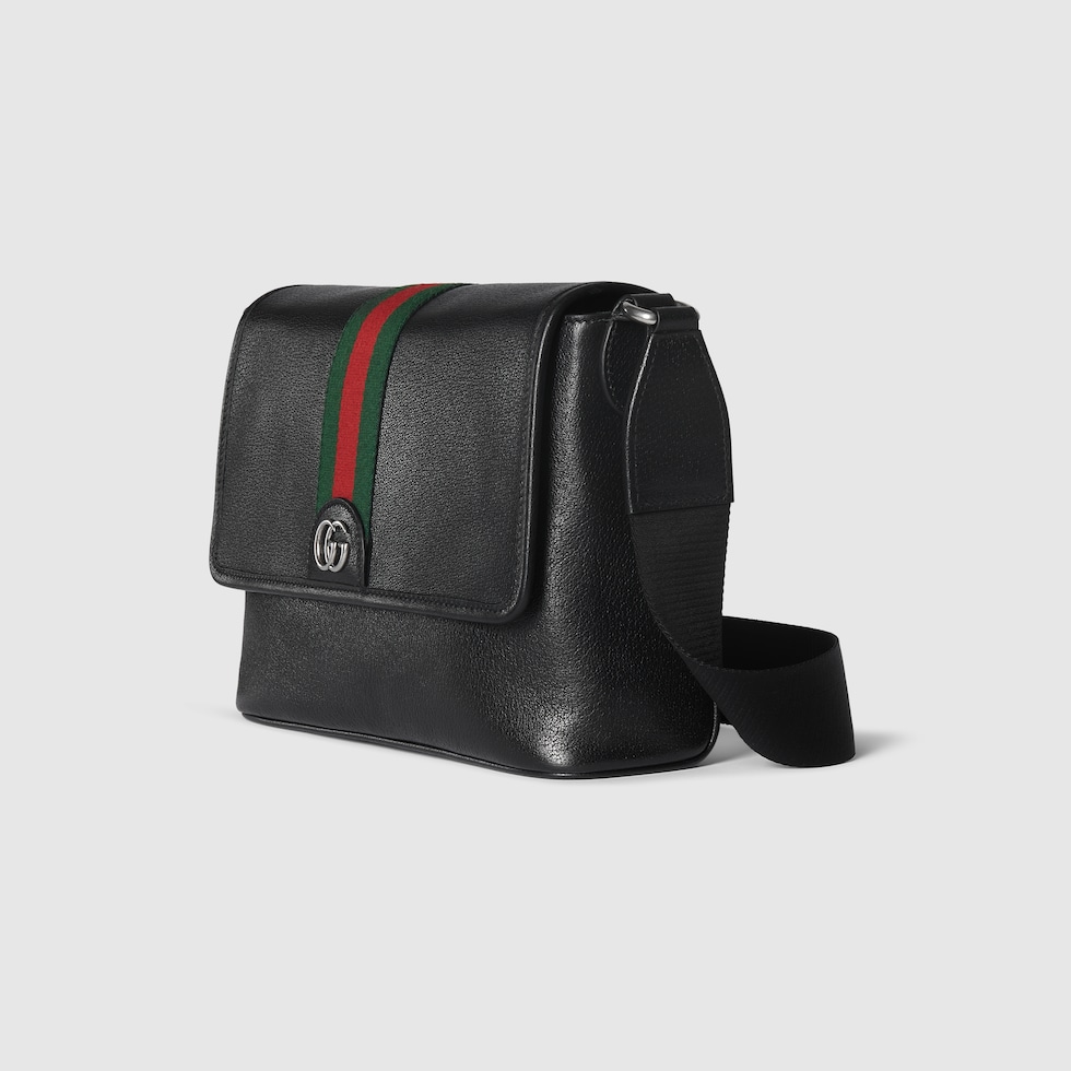 Borsa a tracolla Ophidia misura media in morbida pelle nera | GUCCI® Italia