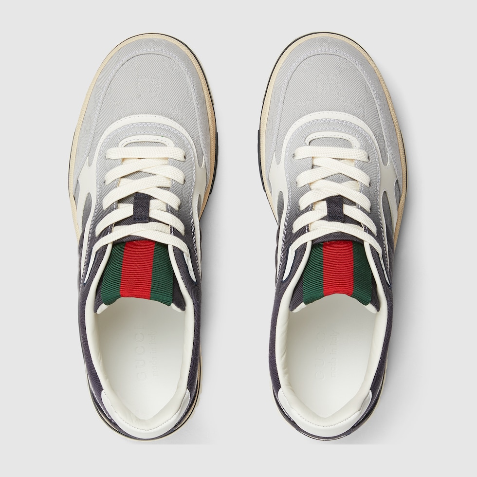 Men's Gucci Re-Web sneaker in gradient dark blue GG denim | GUCCI® UK