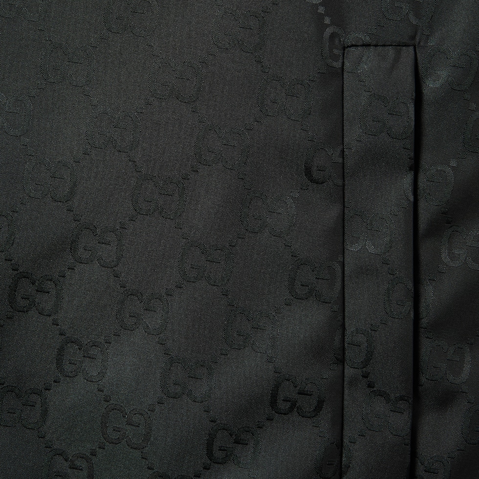 Jacke aus GG Nylonjacquard mit Reißverschluss in schwarz | GUCCI® DE