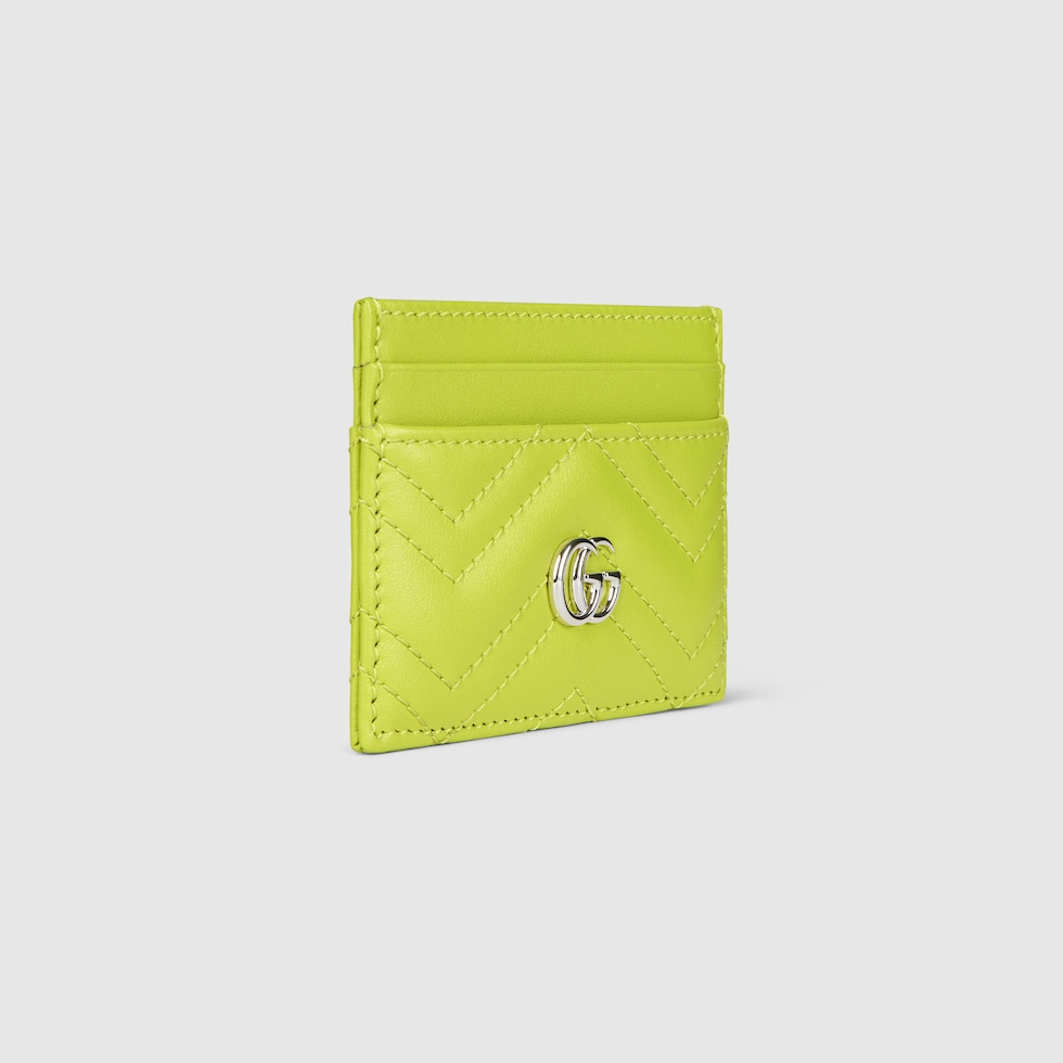 GG Marmont card case in bright green leather | GUCCI® TH