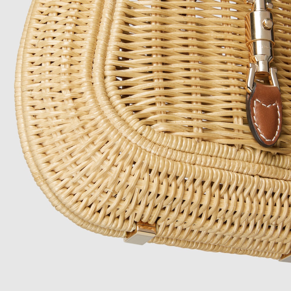 Gucci Jackie 1961 wicker small bag in natural jute | GUCCI® UK