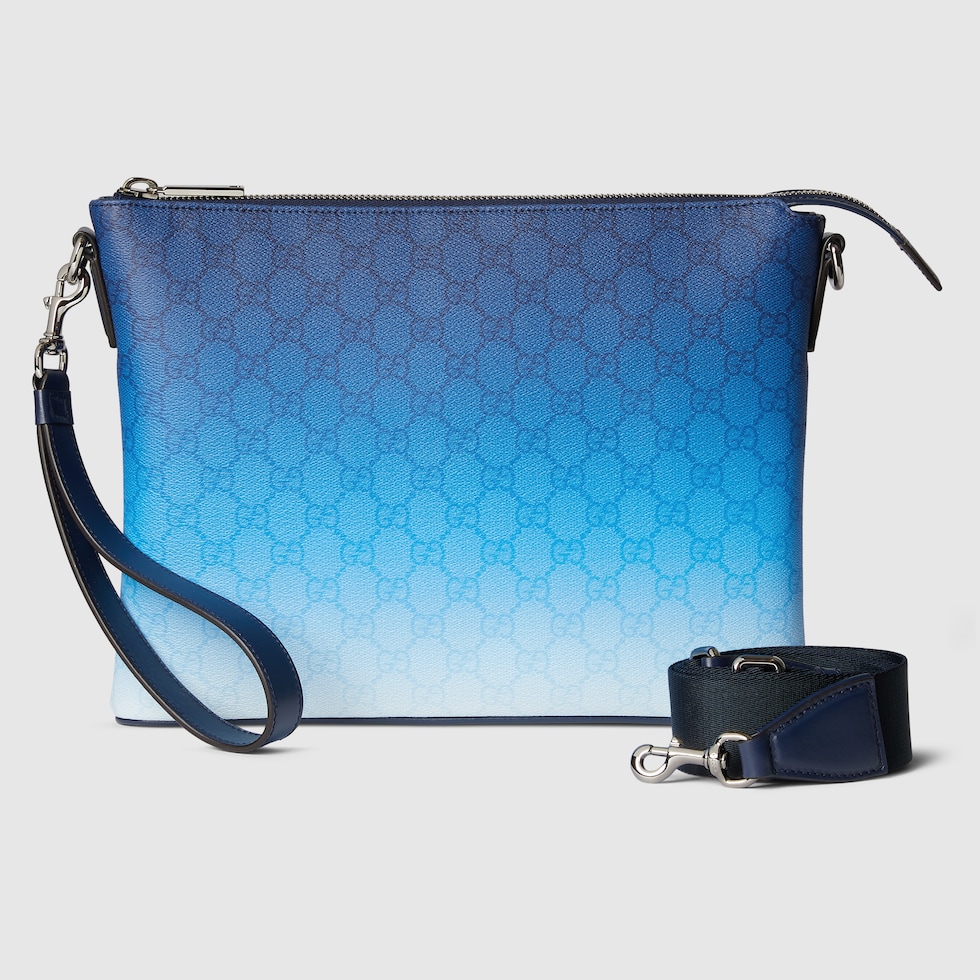 Gucci Chroma medium pouch in gradient blue fabric | GUCCI® SG