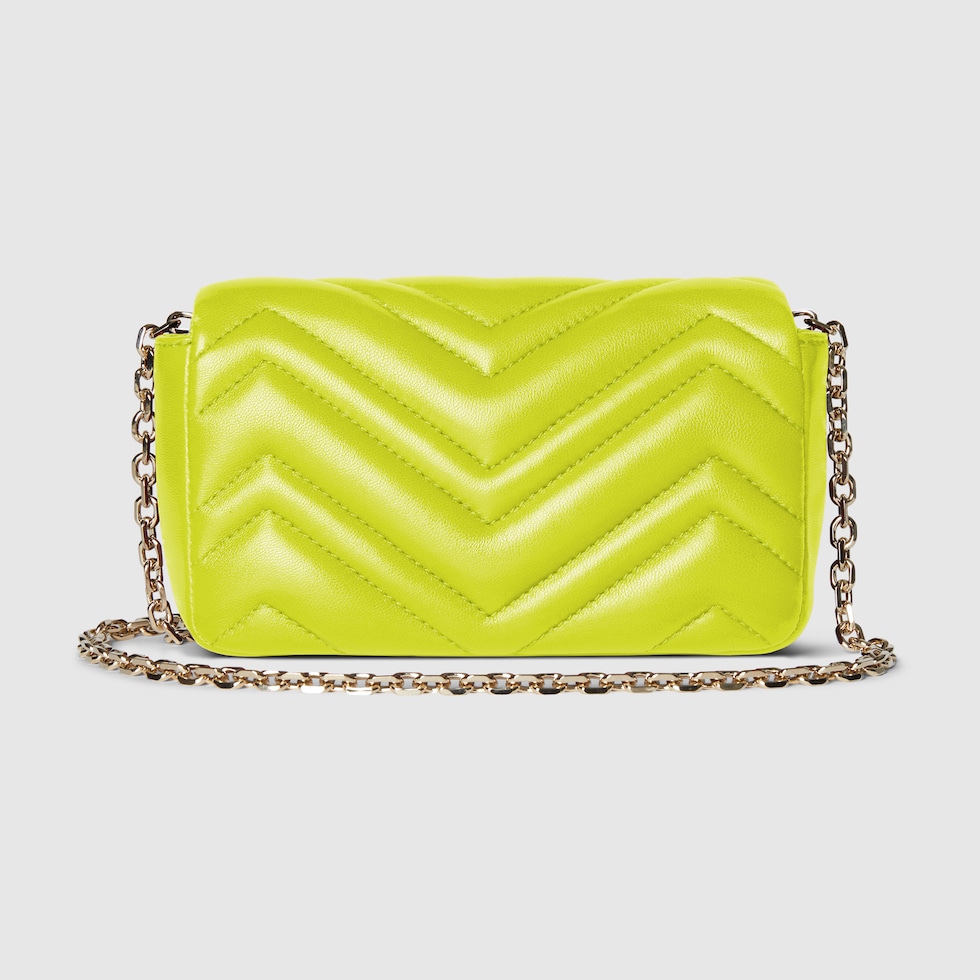 GG Marmont mini shoulder bag in bright green leather | GUCCI® RO
