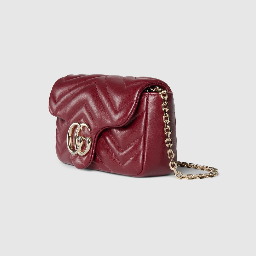 GG Marmont mini shoulder bag in Rosso Ancora red leather | GUCCI® US