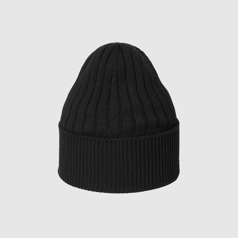 Bonnet en laine avec logo en noir | GUCCI® FR
