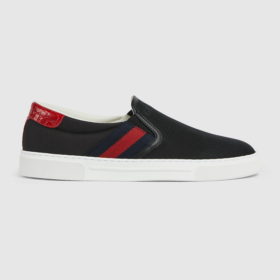 Men's Ace slip-on sneaker in black canvas | GUCCI® SE