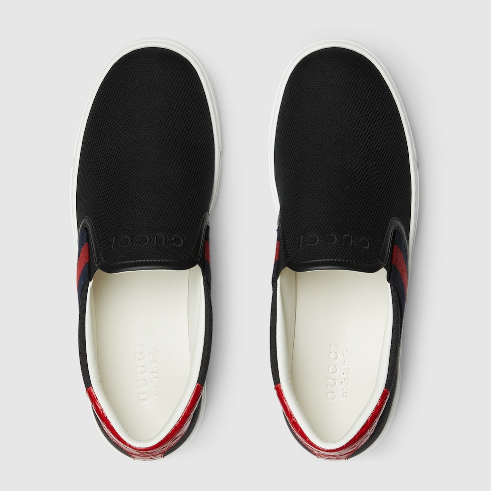 Men's Ace slip-on sneaker in black canvas | GUCCI® SE