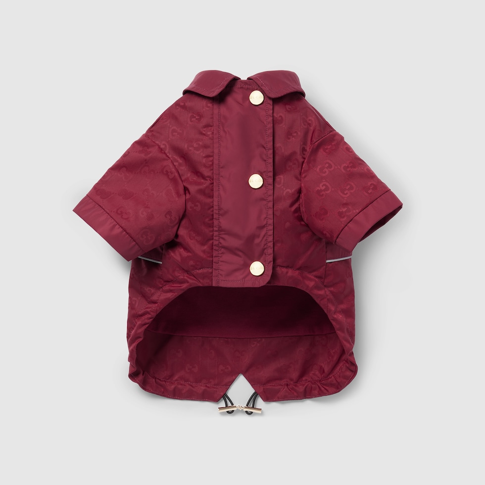 GG nylon pet rain coat in Rosso Ancora red | GUCCI® US