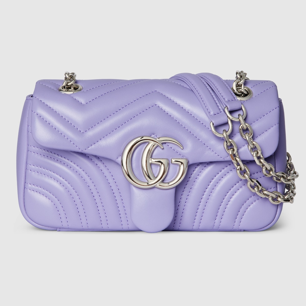 GG Marmont small shoulder bag in lilac leather | GUCCI® SE