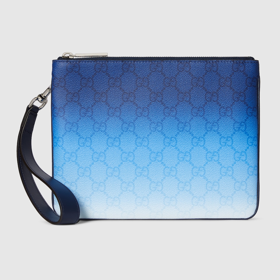 Gucci Chroma small pouch in gradient blue fabric | GUCCI® UK