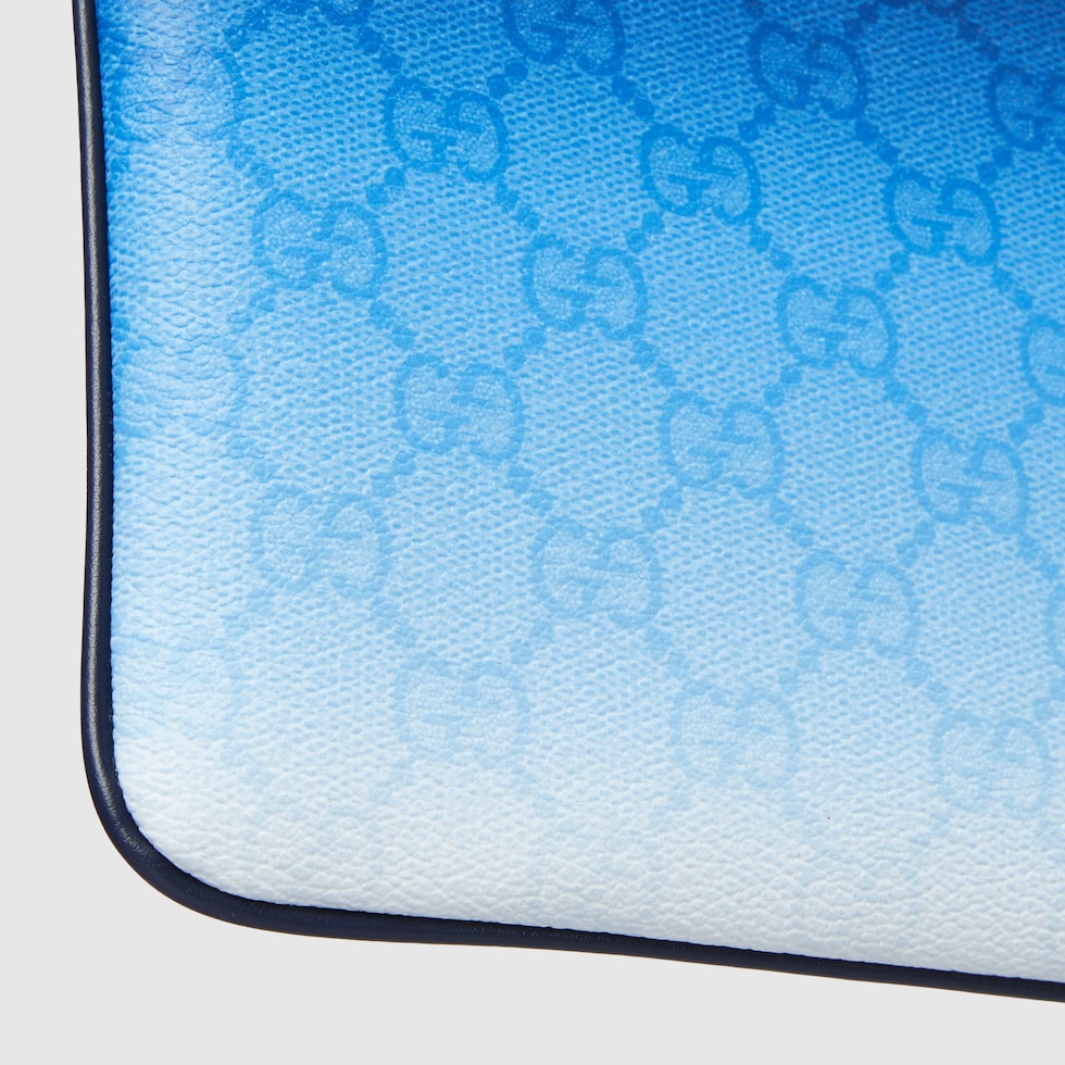 Gucci Chroma small pouch in gradient blue fabric | GUCCI® UK