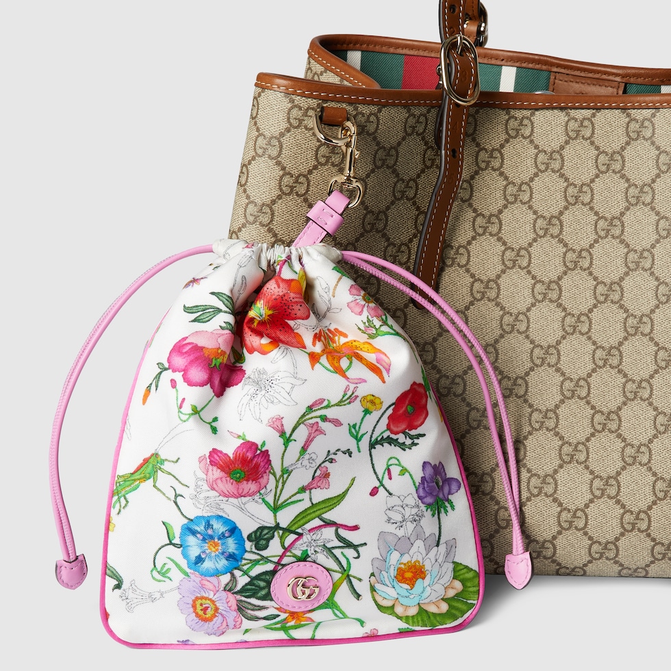 Gucci Minuet pouch charm in multicolor print silk | GUCCI® US