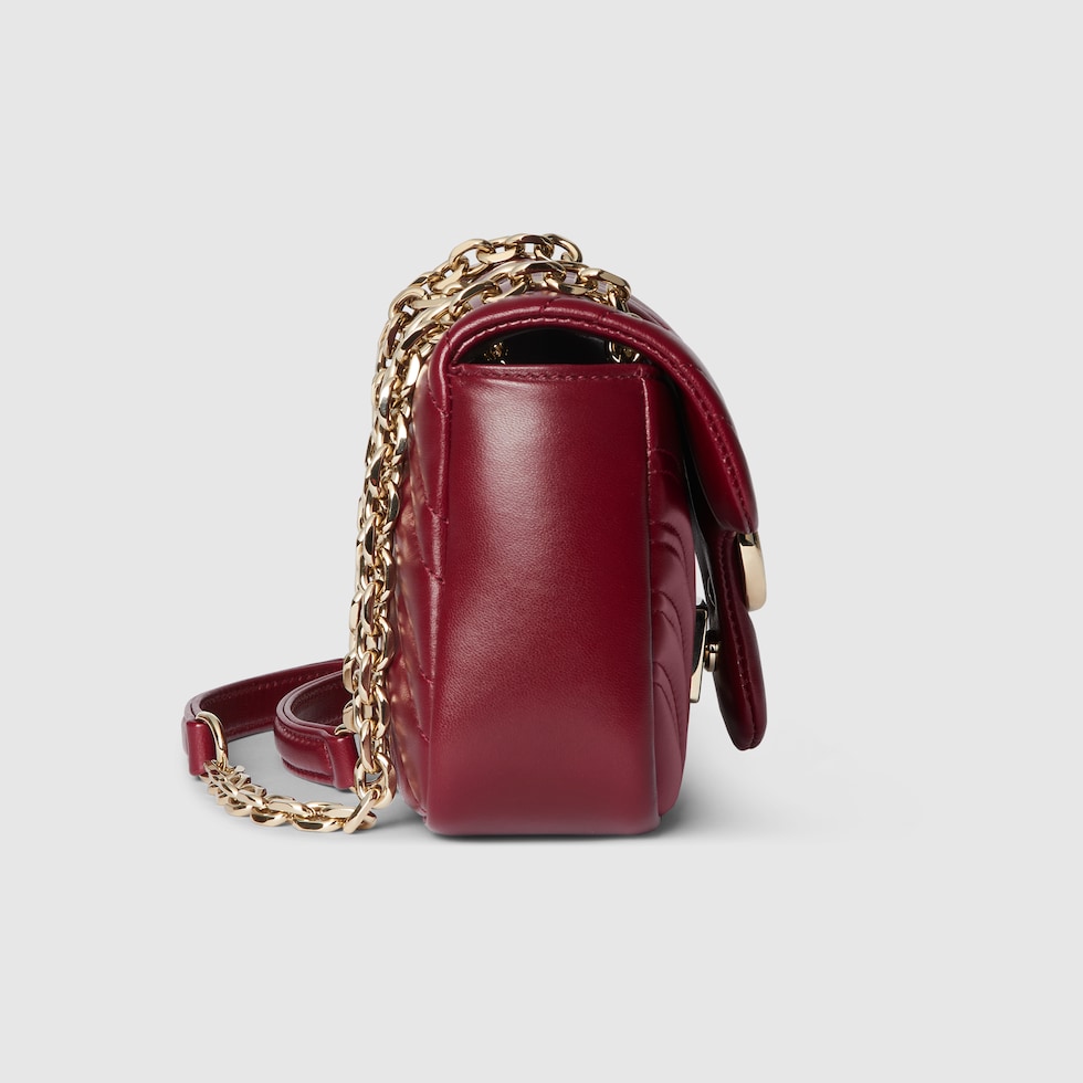 GG Marmont small shoulder bag in Rosso Ancora red leather | GUCCI® US