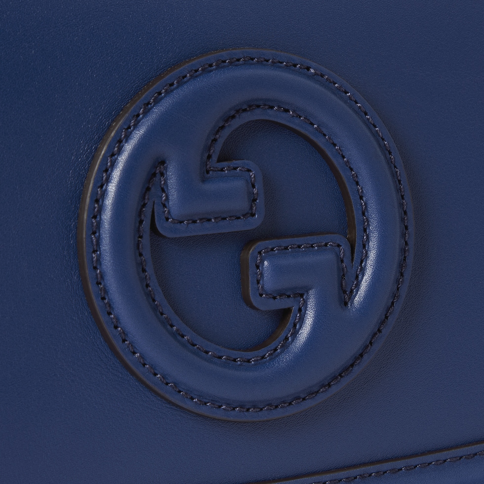 Sac à main Gucci Blondie moyen format en cuir bleu | GUCCI® FR