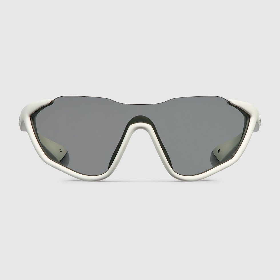 Mask-shaped sunglasses in white | GUCCI® US