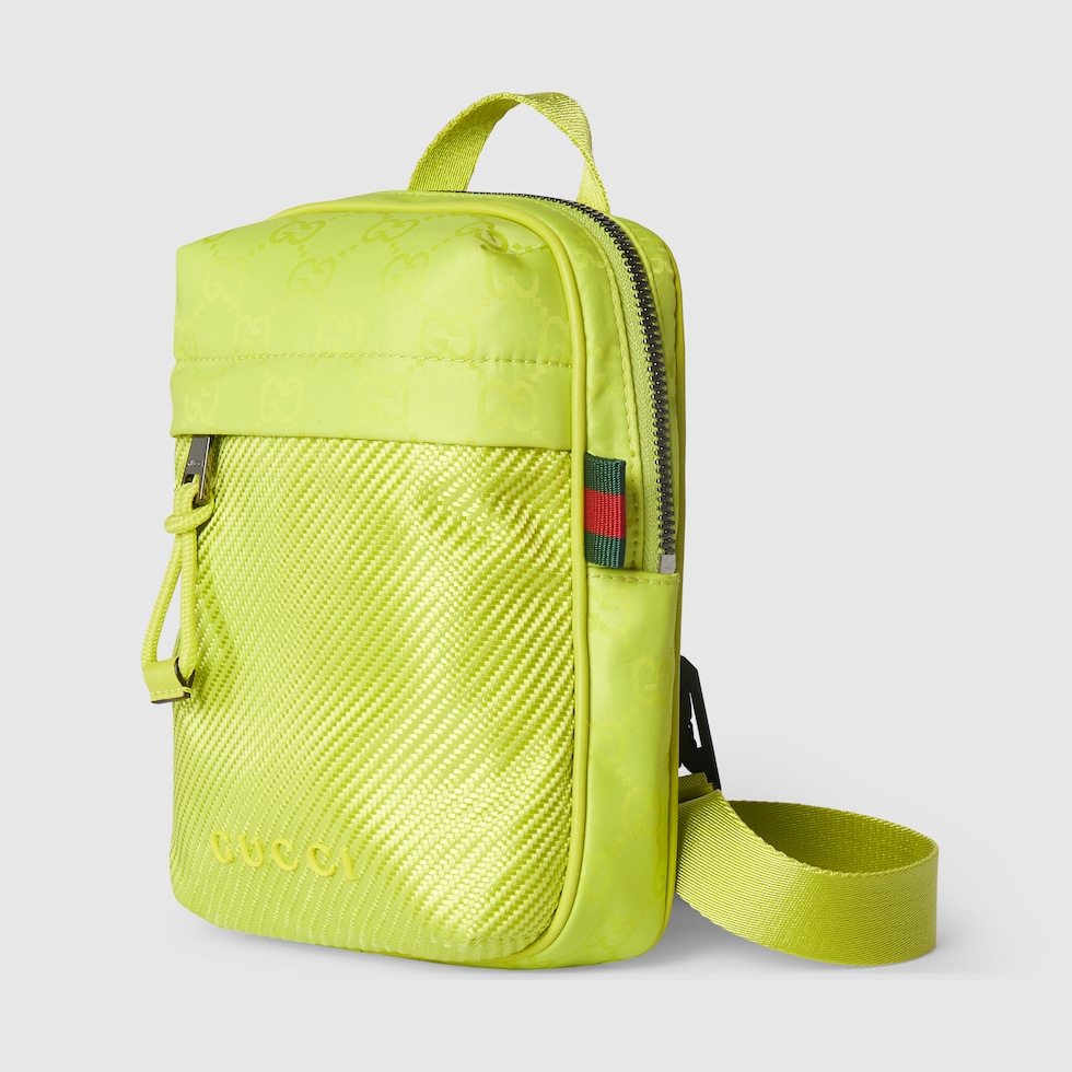 Gucci Nexus mini slingbag in bright green GG nylon | GUCCI® US