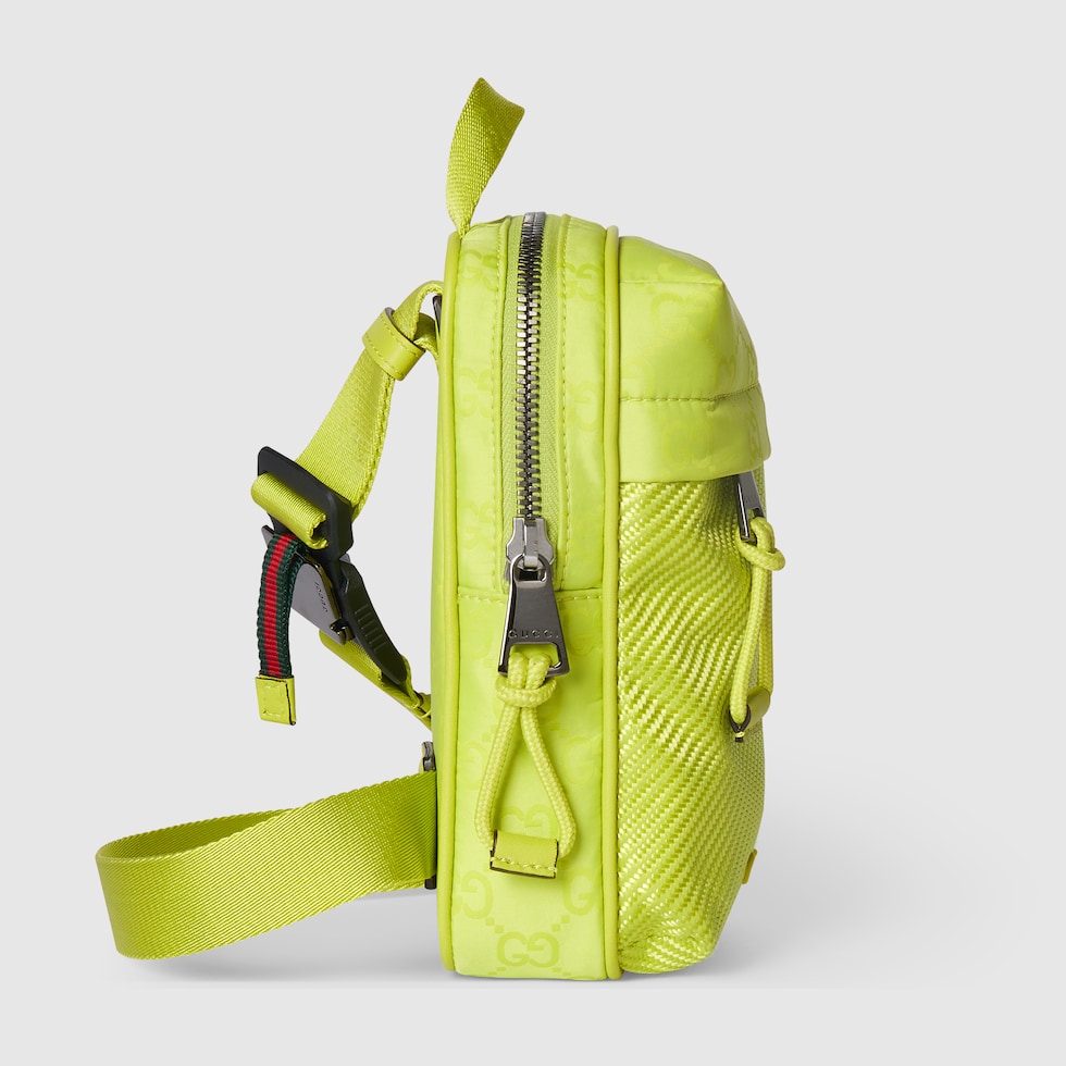 Gucci Nexus mini slingbag in bright green GG nylon | GUCCI® US