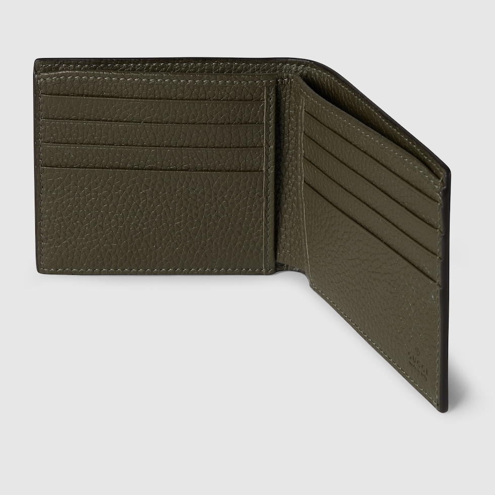 GG Jumbo bi-fold wallet in dark green leather | GUCCI® HU
