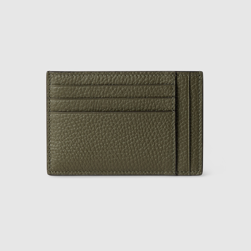 GG Jumbo card case in dark green leather | GUCCI® HU