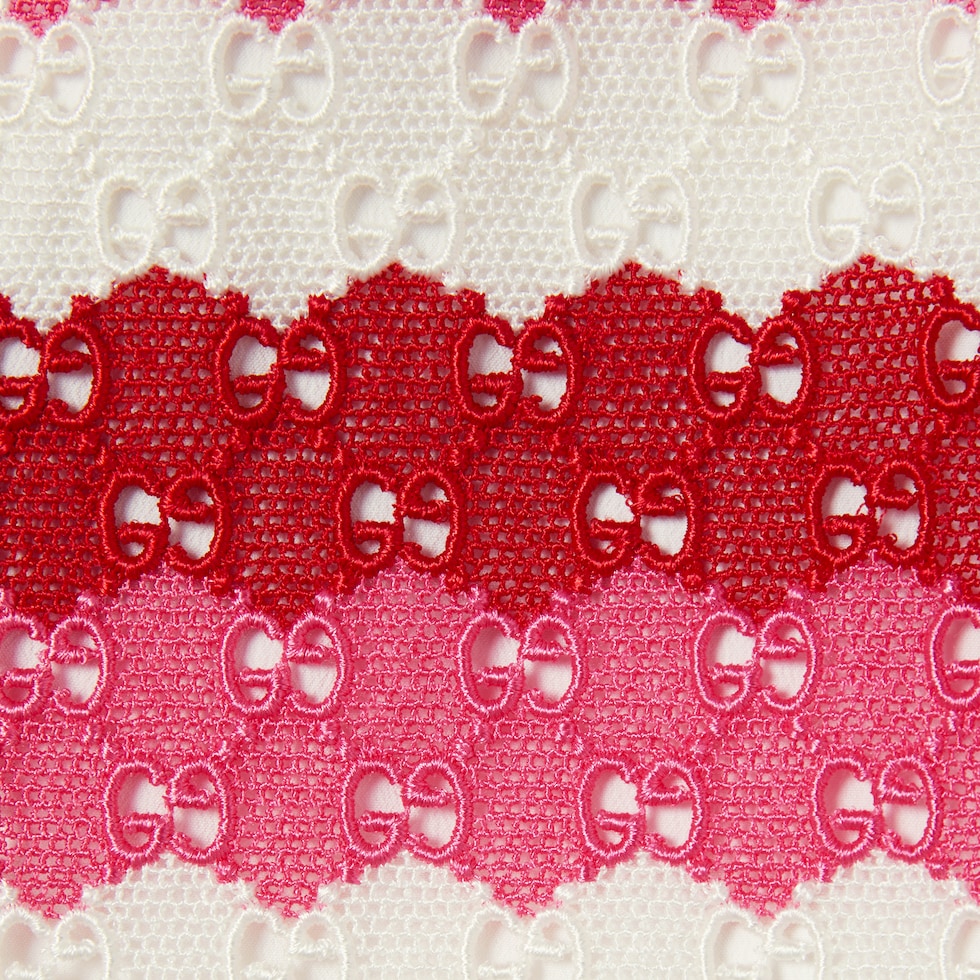 Striped GG macramé skirt in red, pink, multicolor | GUCCI® CZ