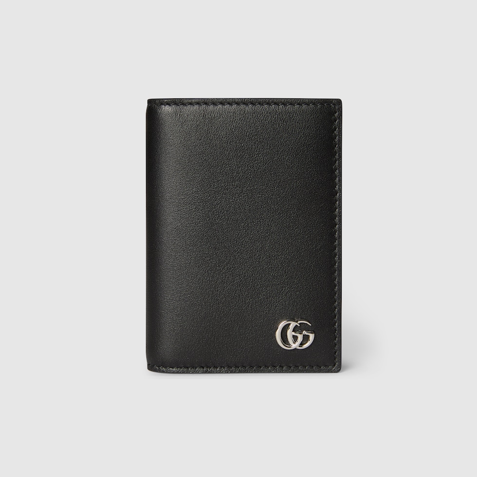 GG Marmont bi-fold card case in black soft leather | GUCCI® US