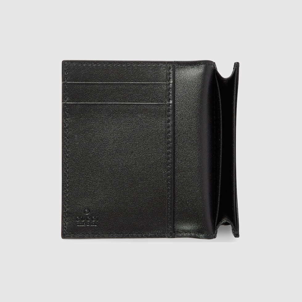 GG Marmont bi-fold card case in black soft leather | GUCCI® US