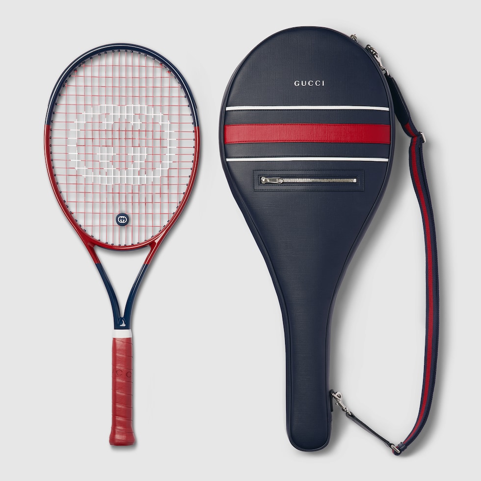 Gucci x HEAD Tennisschläger in dunkelblau und rot | GUCCI® DE