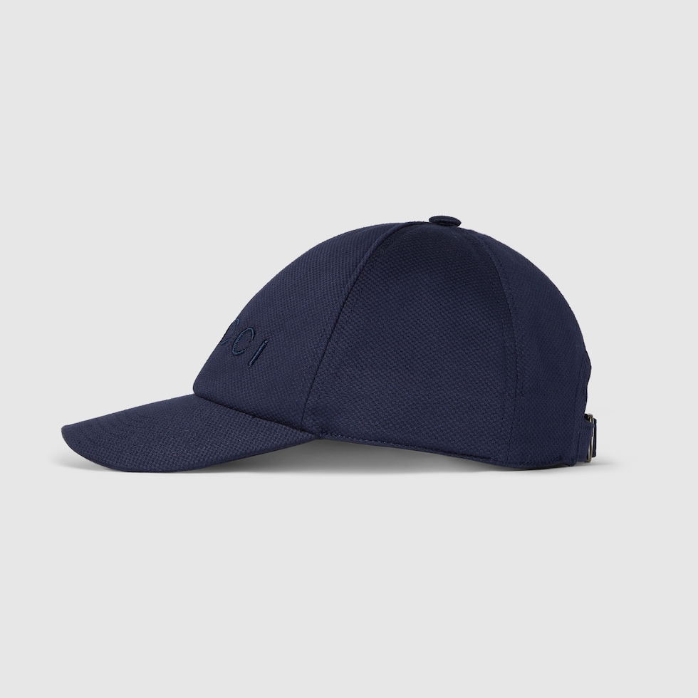 Cotton baseball hat with embroidery in dark blue | GUCCI® UK