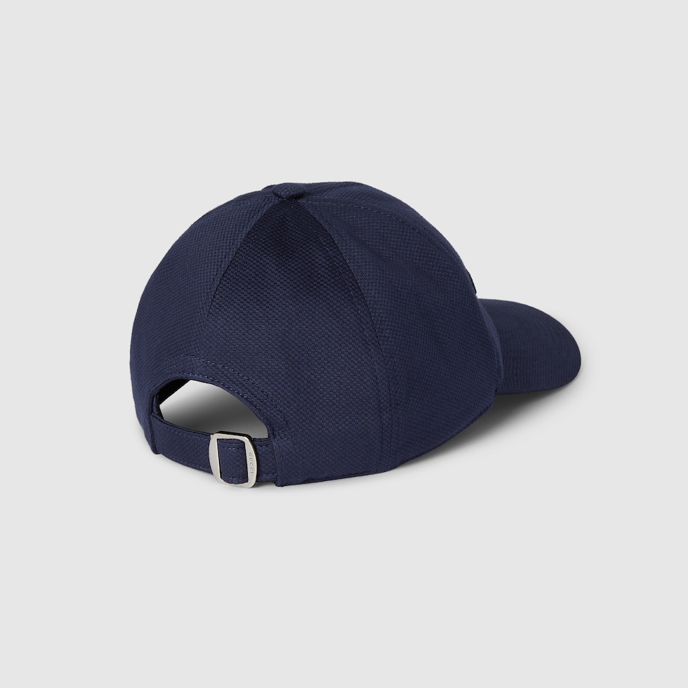 Cotton baseball hat with embroidery in dark blue | GUCCI® SG