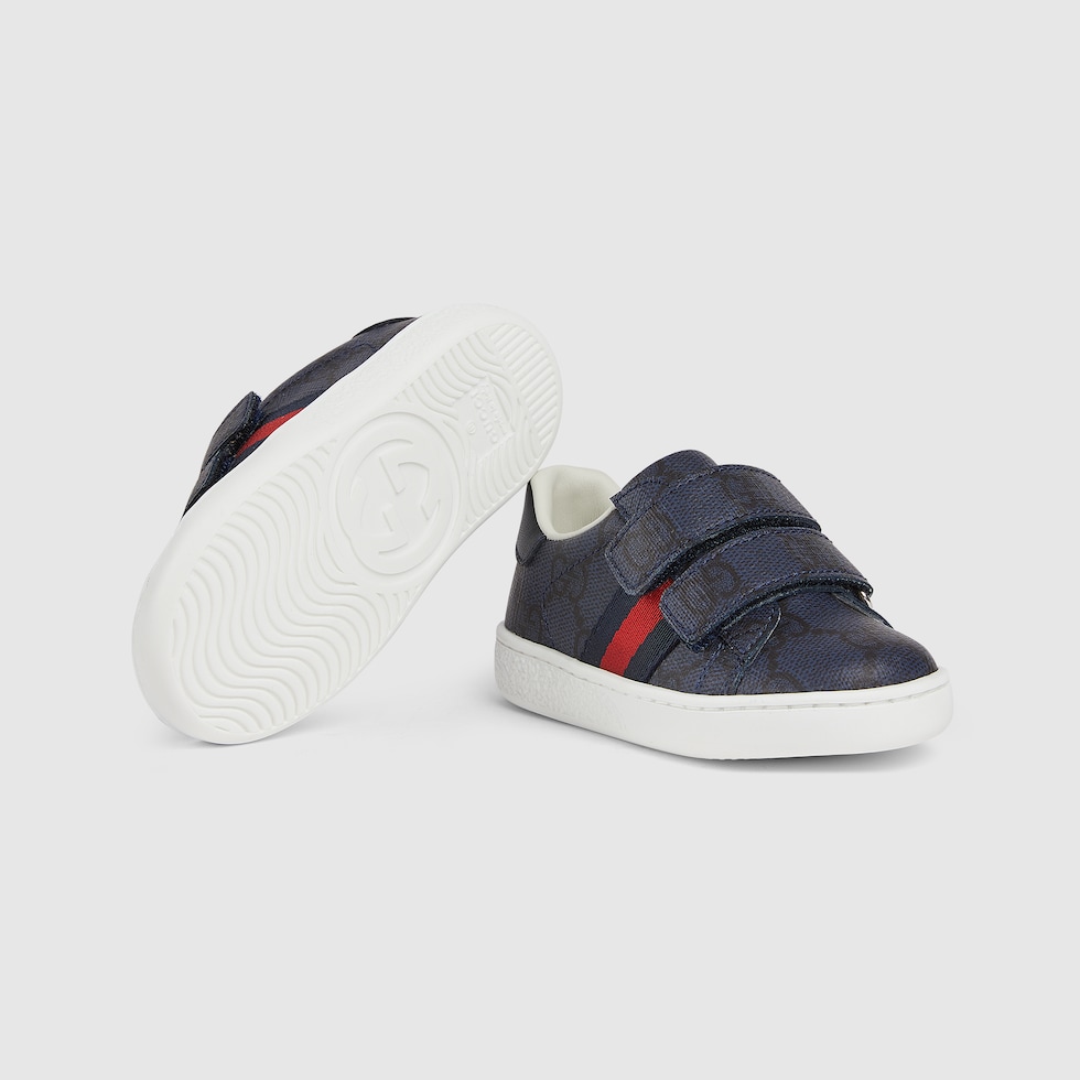 Toddler Ace sneaker in blue GG Supreme | GUCCI® US