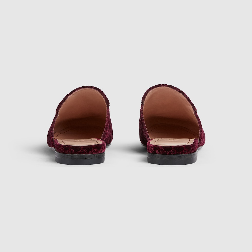 Women's Princetown slipper in bordeaux GG velvet | GUCCI® BE