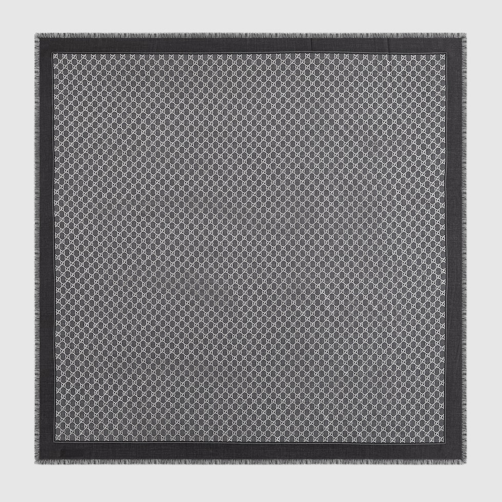 Laminated GG wool shawl in black | GUCCI® AU